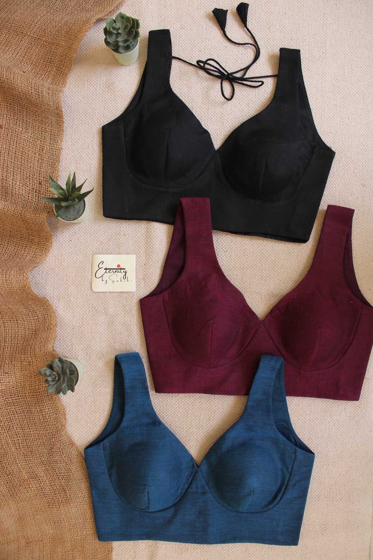 Black + Maroon + Peacock (Madhubala) (Combo Blouse) – Eternity by Sakshi